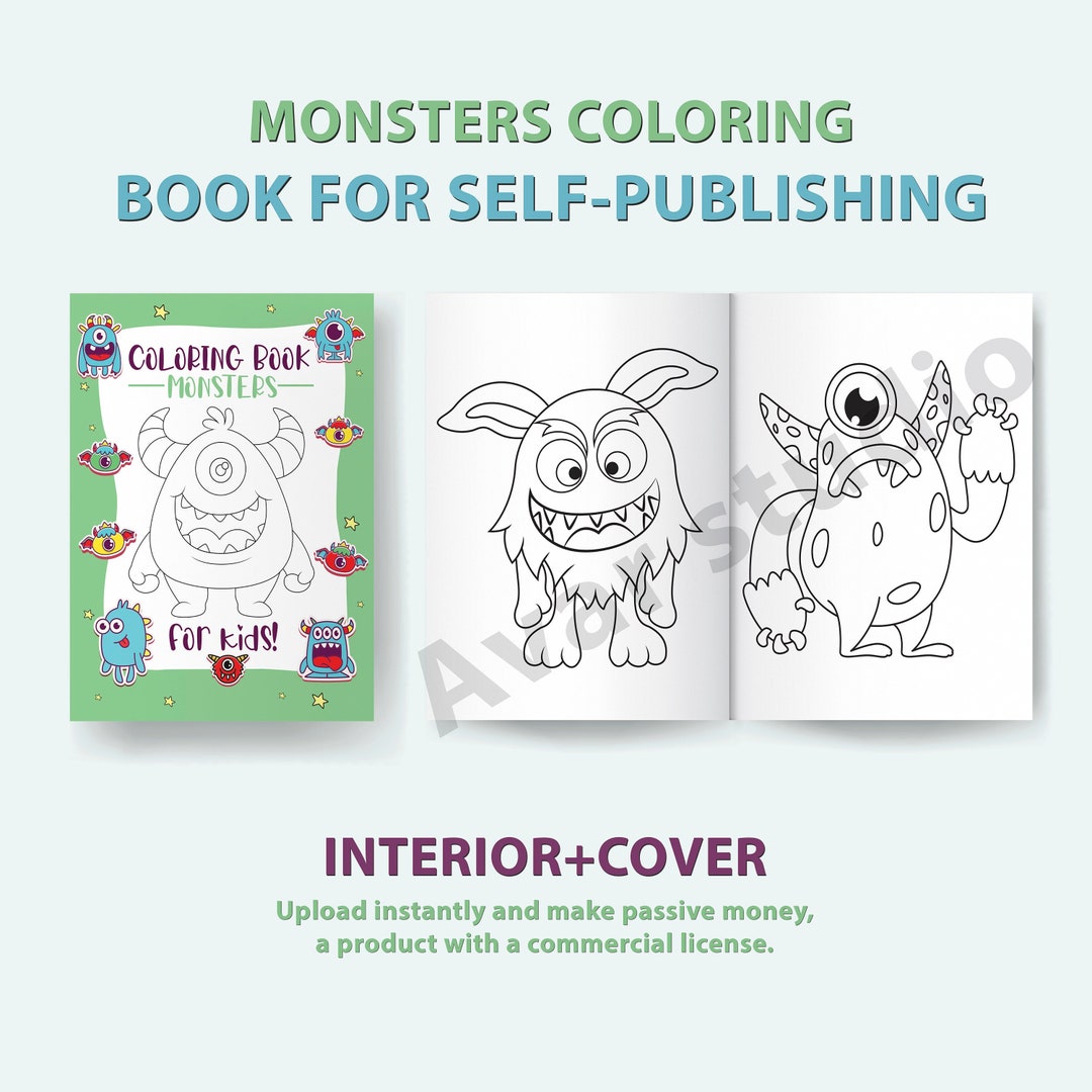Printable Coloring Book With Monsters BOOK for - Etsy