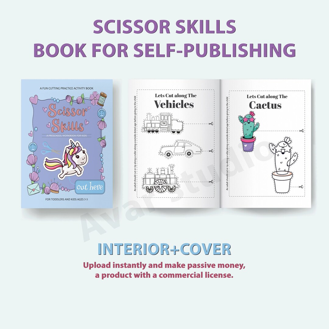 Scissor Skills Activity Book | KDP Interior & Cover (commercial License ...