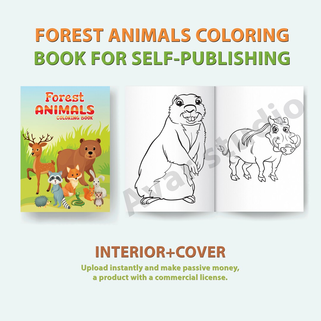 Forest Wild Animal Coloring Sheets Book | Amazon KDP Interiors for SELF ...