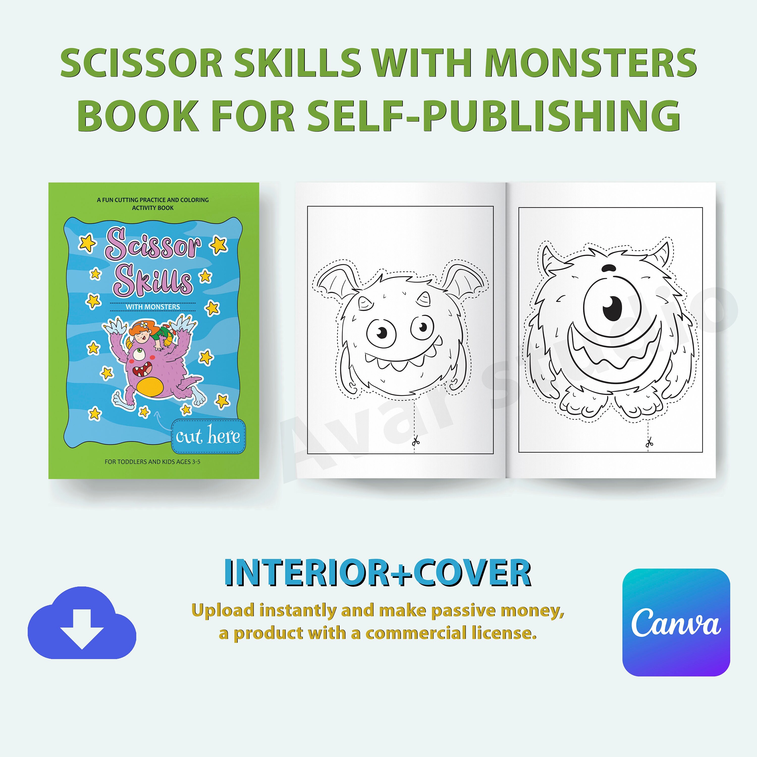 Scissor Skills With Monsters Printable Activity BOOK for - Etsy