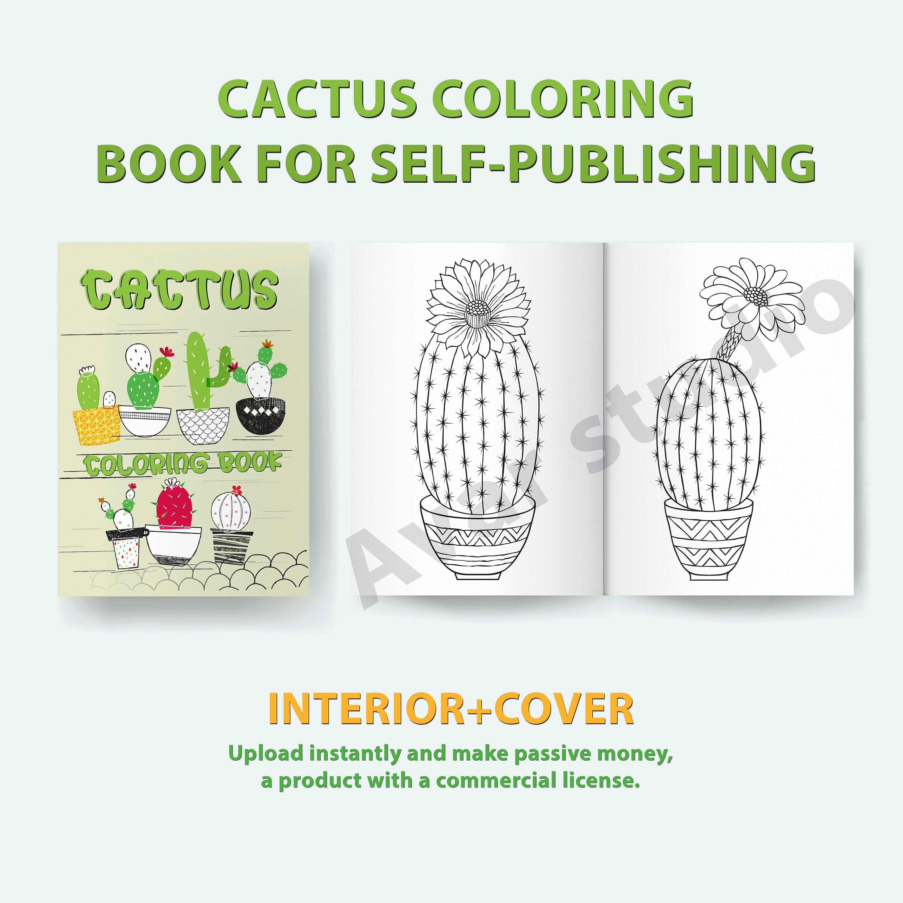 Printable Coloring Book With Cactus BOOK for SELF-PUBLISHING With ...
