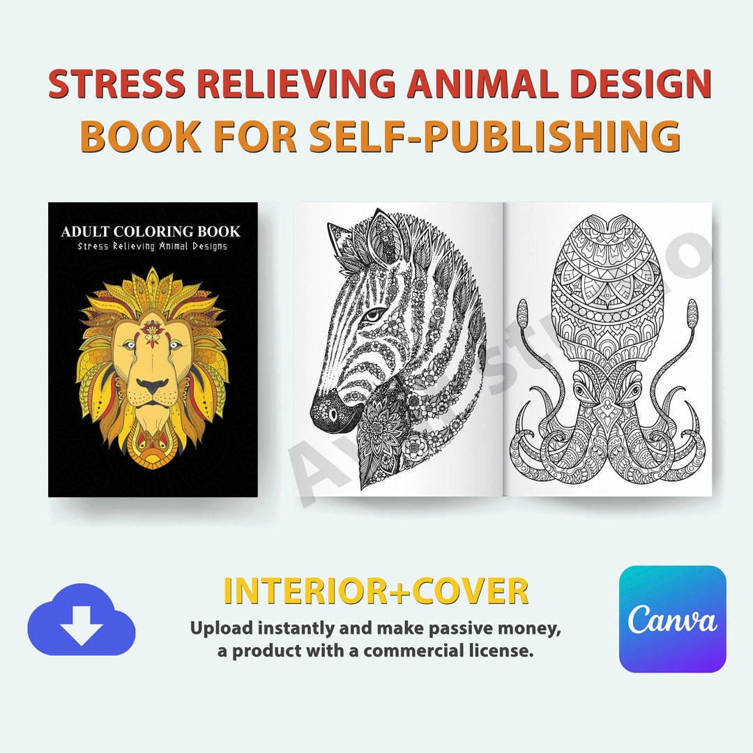 Stress Relieving Animal Design | Printable Coloring BOOK for SELF ...