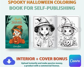 Printable Spooky Halloween Coloring Book | KDP Interior & Cover ...