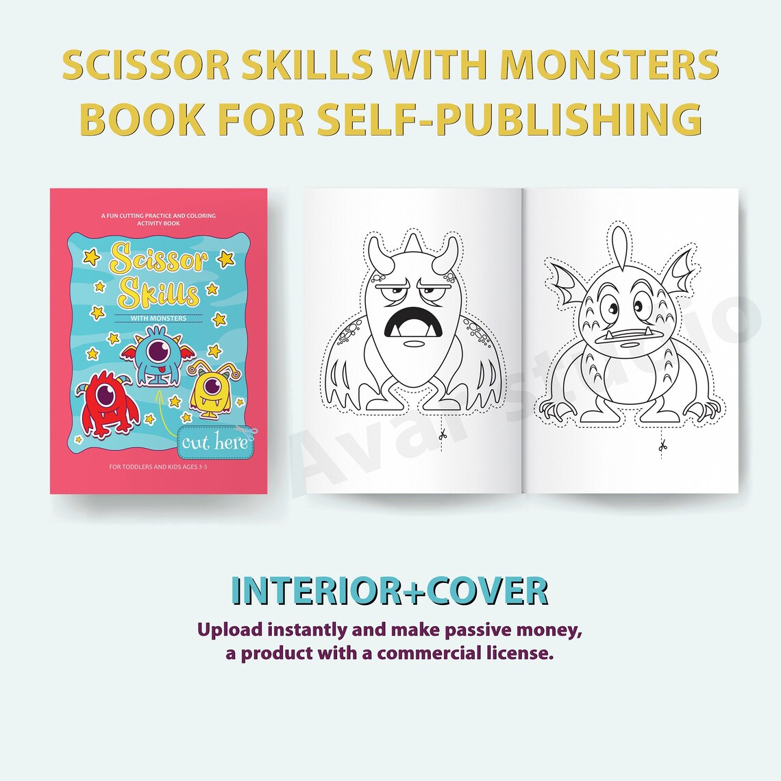 Scissor Skills With Monsters Printable Activity BOOK for - Etsy