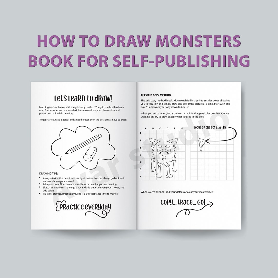 How to Draw Monsters Printable Activity BOOK for SELF-PUBLISHING With ...