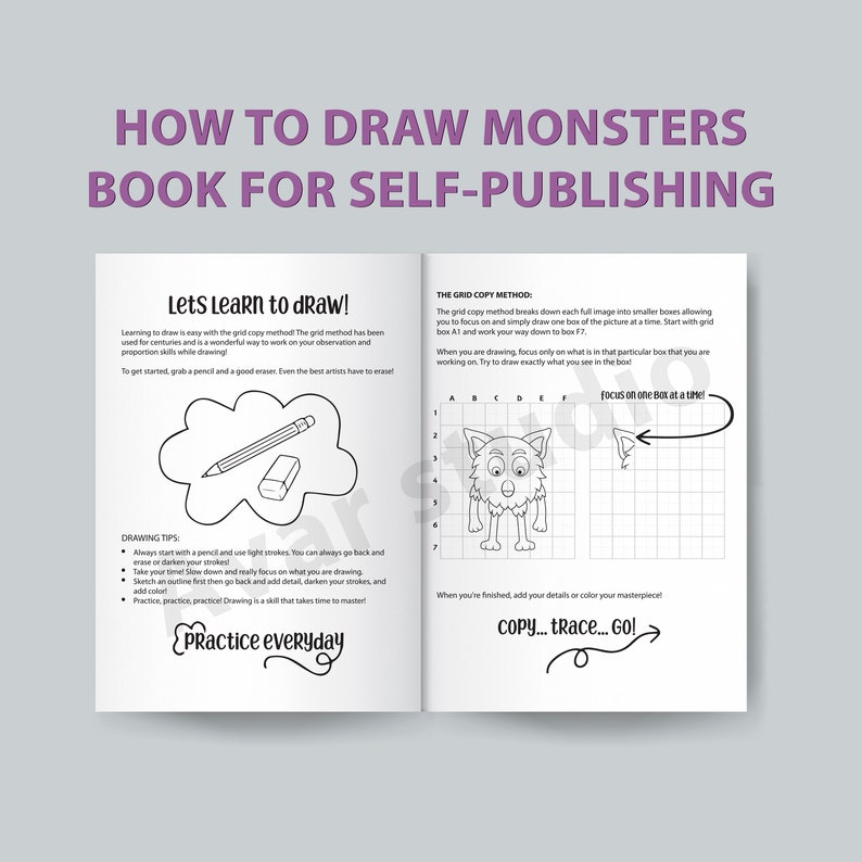 How to Draw Monsters Book | KDP Interior, Cover (commercial License) - Etsy