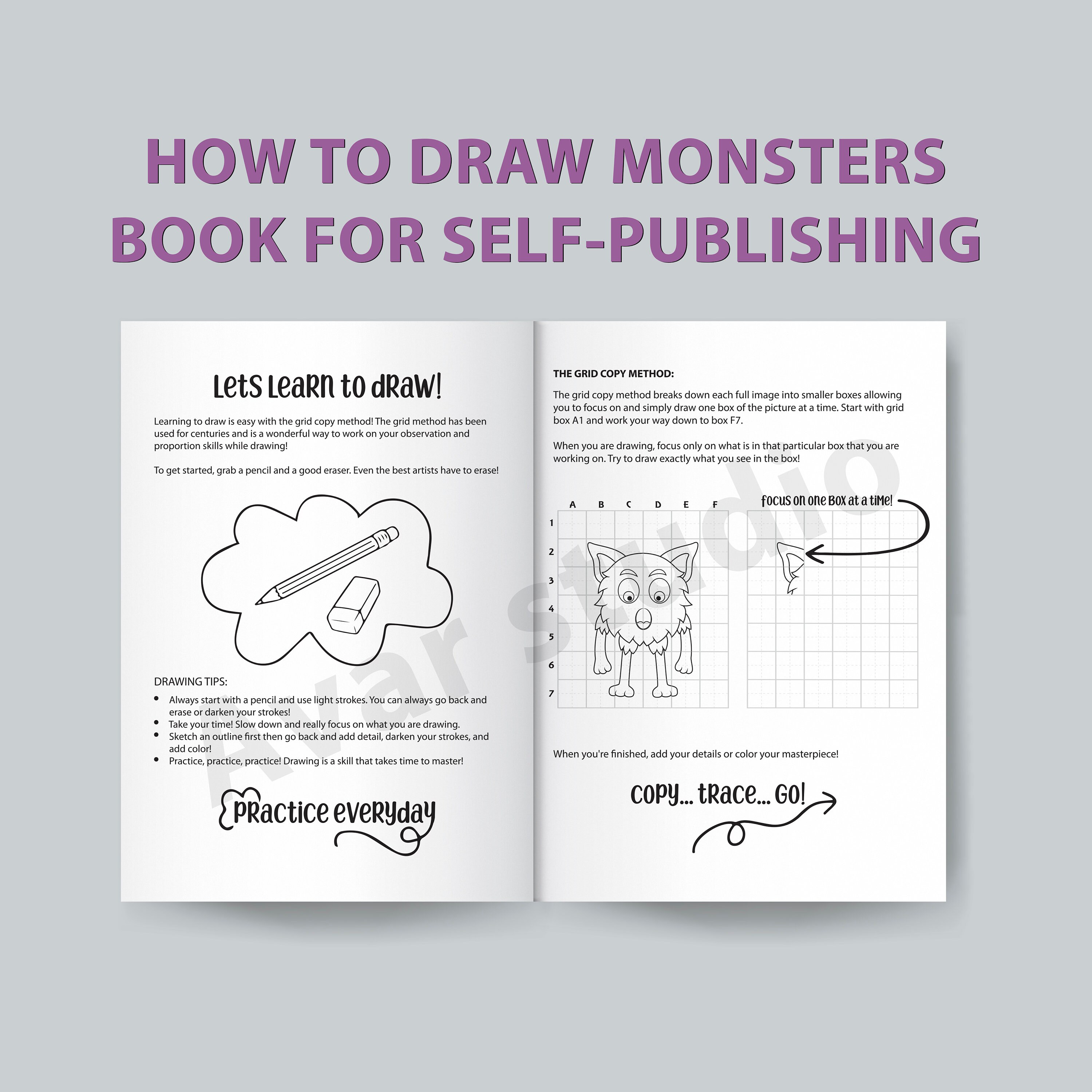 How to Draw Monsters Printable Activity BOOK for SELF-PUBLISHING With ...