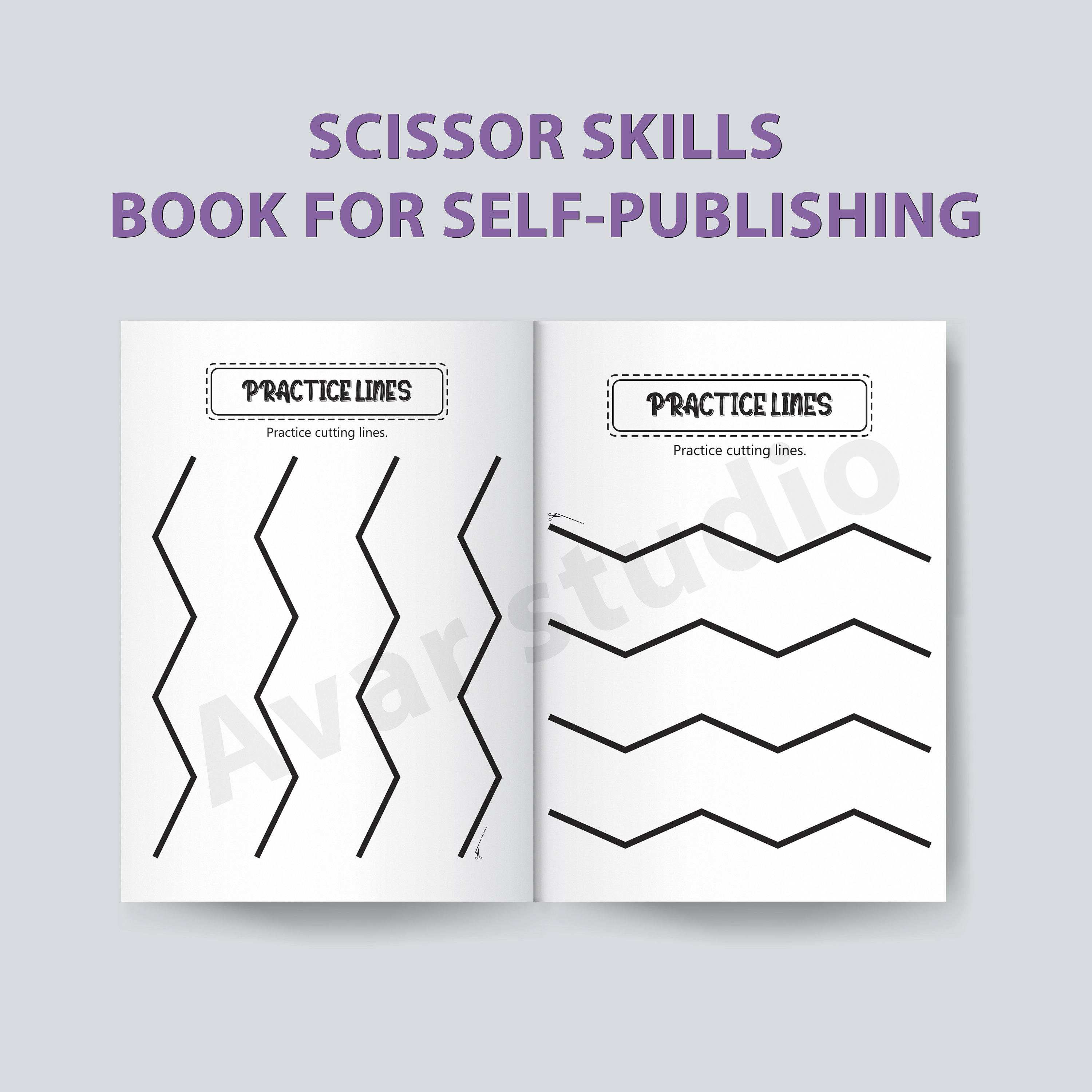 Scissor Skills Activity Book | KDP Interior, Cover Template (PDF, AI ...