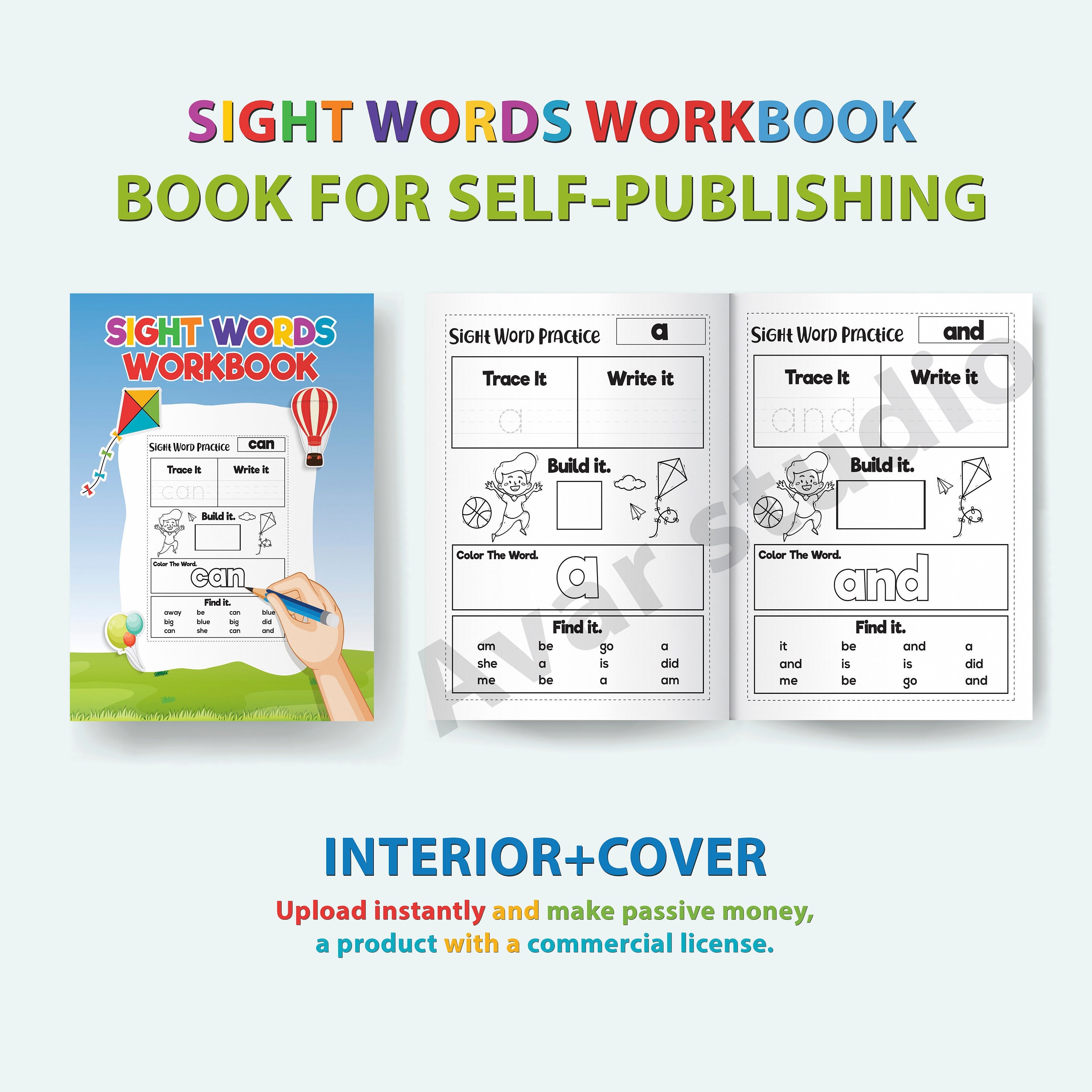 Sight Words Workbook | Printable BOOK for SELF-PUBLISHING With ...