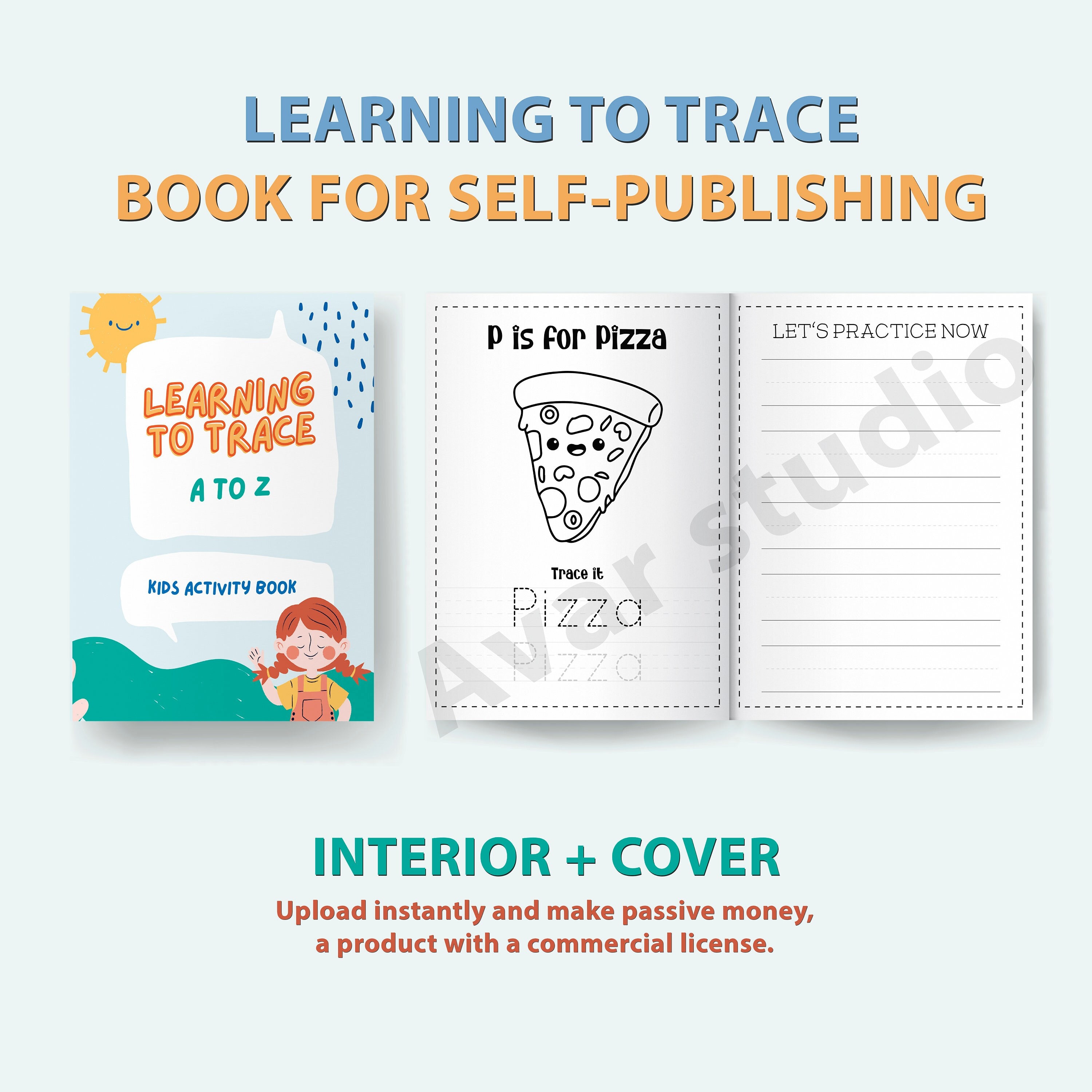 Kids Learning to Trace Activity Book - A to Z (PDF) - Etsy
