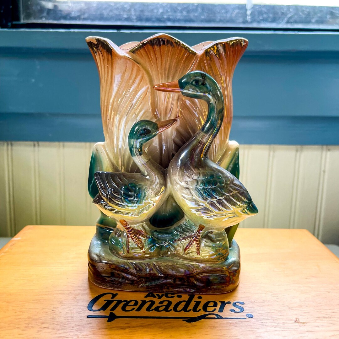 Vintage Duck Vase Lusterware Mallards for Flowers - Etsy
