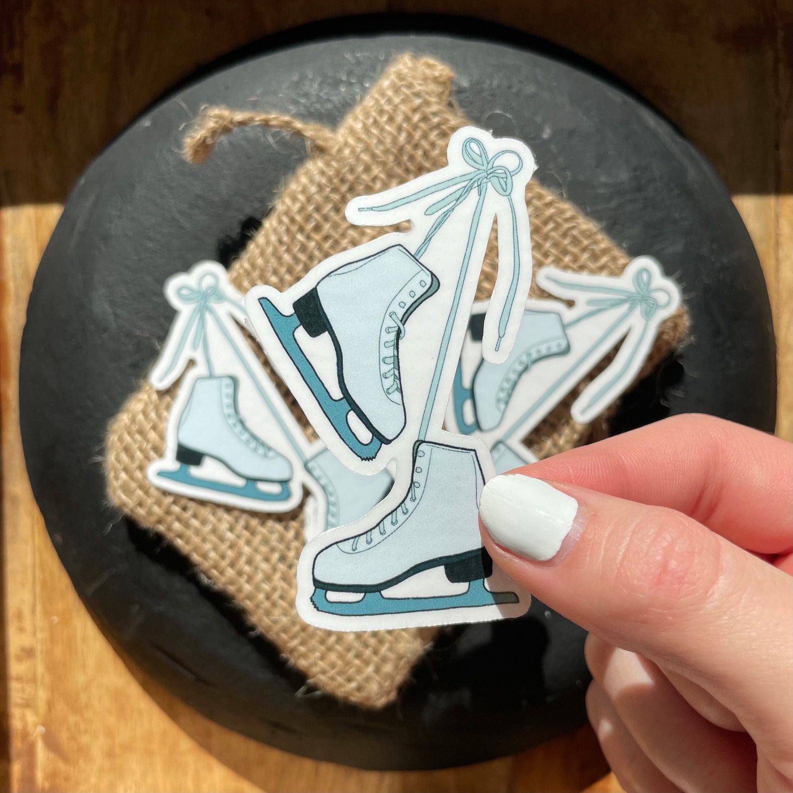 Ice Skates Sticker // Ice Skate Water Bottle Sticker // Ice | Etsy