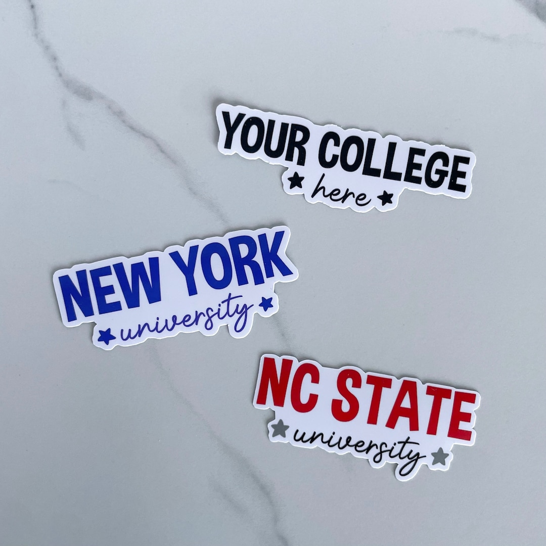 Custom College Name Sticker // College Spirit Sticker // - Etsy