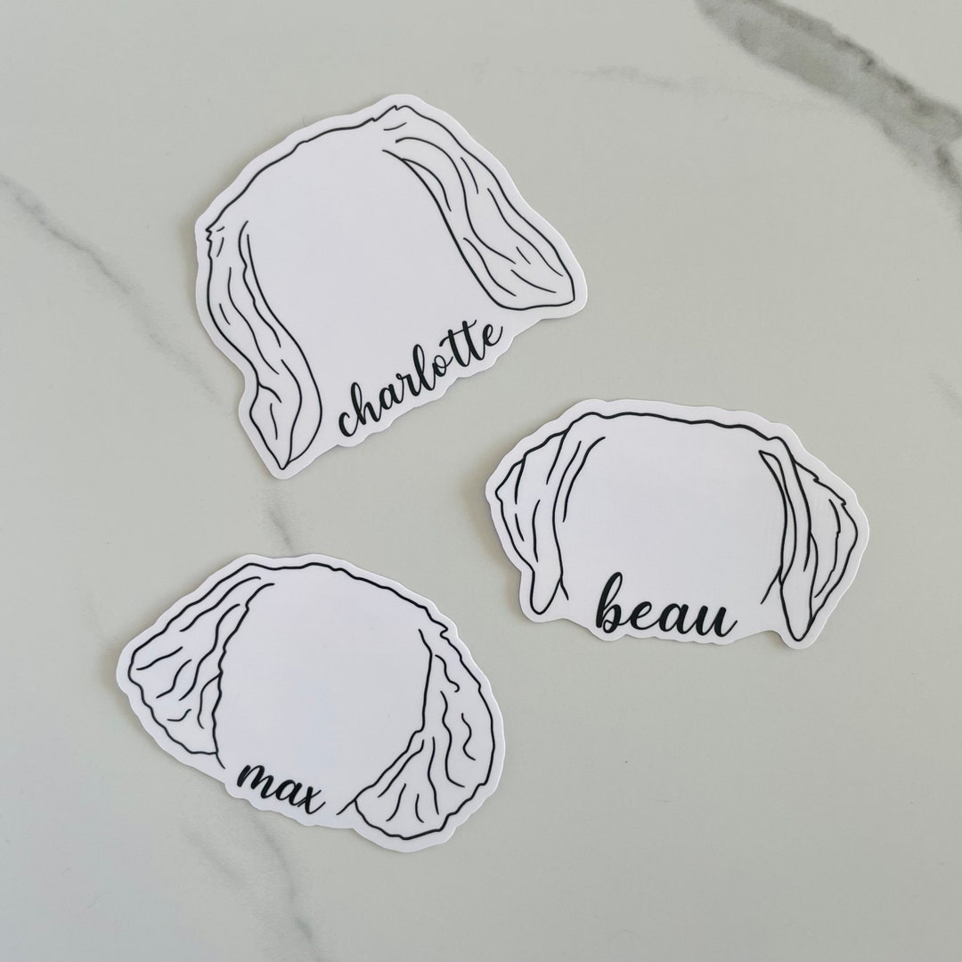 Custom Pet Sticker // Custom Dog Ear Portrait // Pet Gifts ...