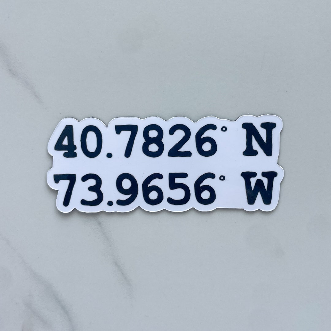 Custom Latitude + Longitude Sticker or Fridge Magnet // Vacation Gift ...