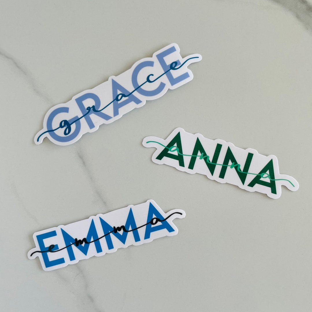Custom Name Sticker // Name Decal Sticker // Personalized Name Sticker ...