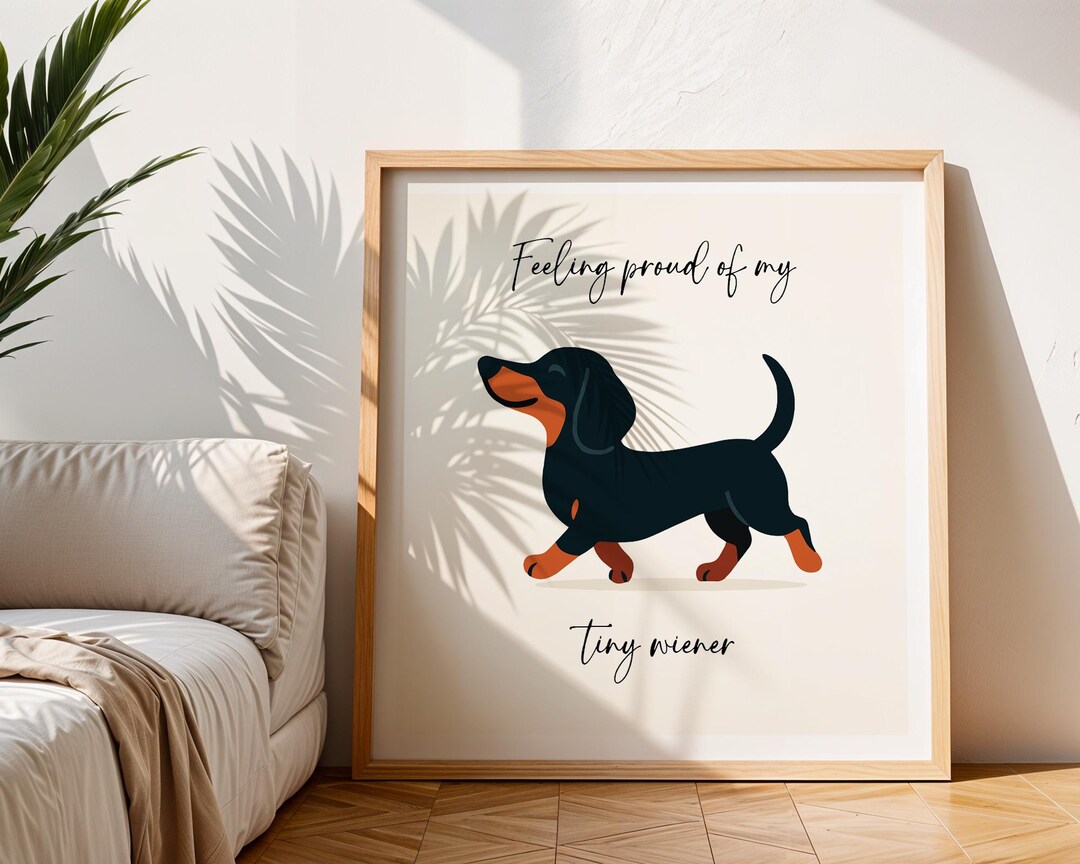 Dachshund Poster Tiny Weiner Funny Print Art Instant Download Printable ...
