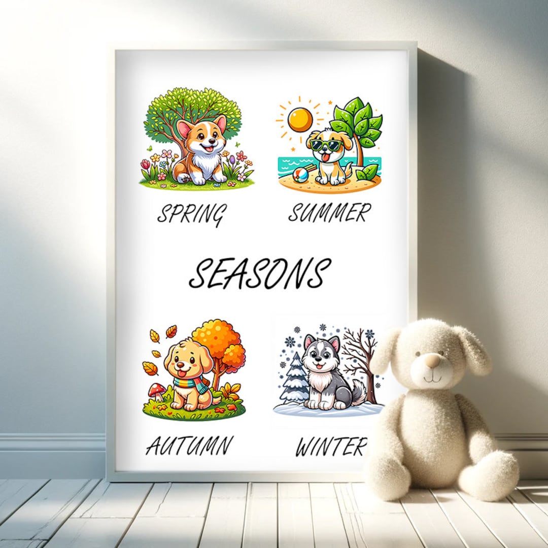 Educational Poster With Four Seasons UK Montessori Classroom Poster ...