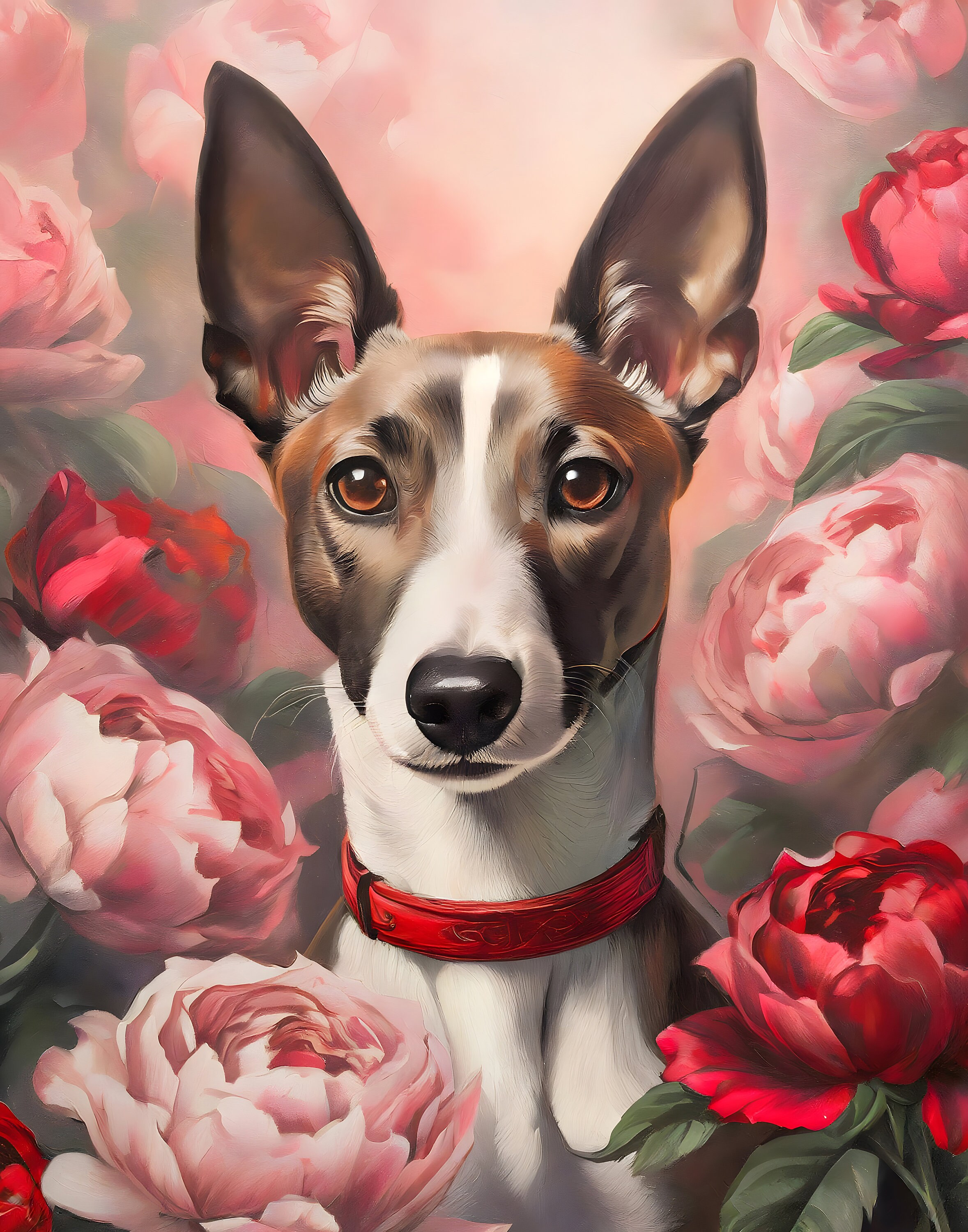 Basenji Poster for Valentines Day, Digital Print Dog Poster, Basenji ...