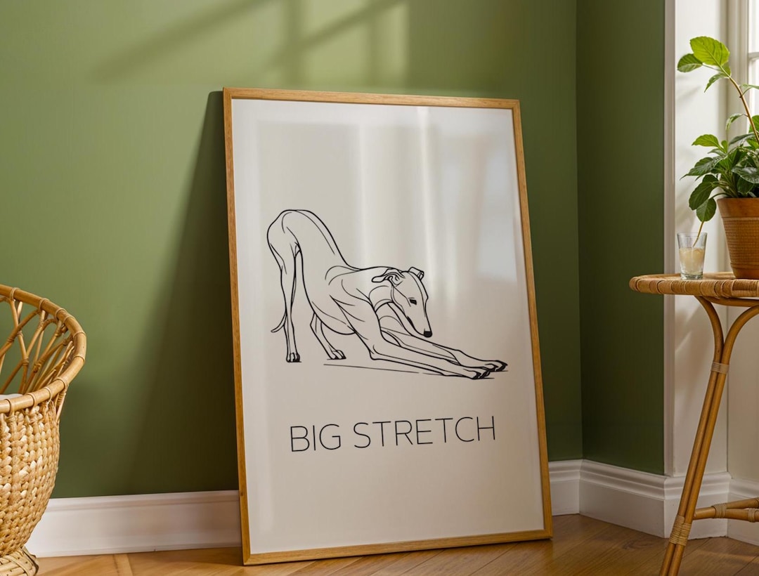 Big Stretch Minimalist Poster With Greyhound Printable Galgo Wall Art ...