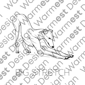 Big Stretch Minimalist Poster With Greyhound Printable Galgo Wall Art ...