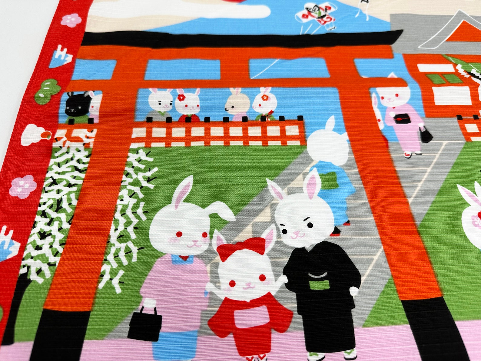 Japanese Shrine and Mt. Fuji With Rabbits for New Year - Etsy