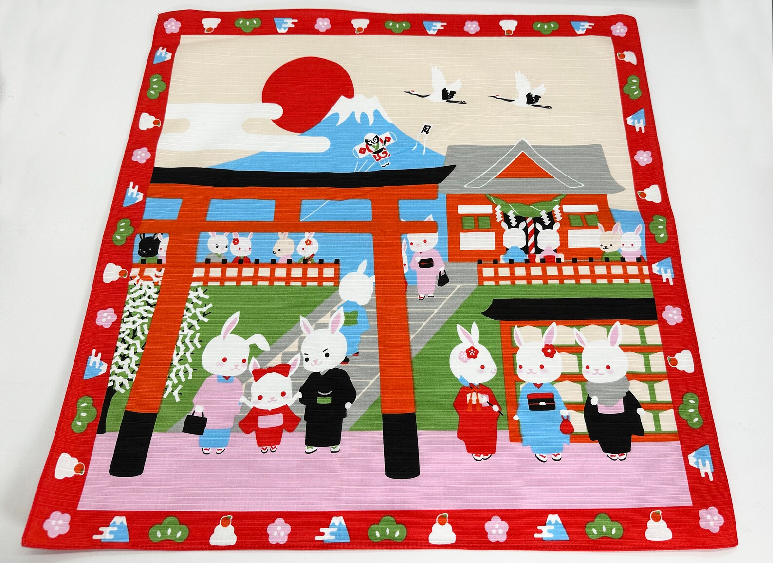 Japanese Shrine and Mt. Fuji With Rabbits for New Year - Etsy
