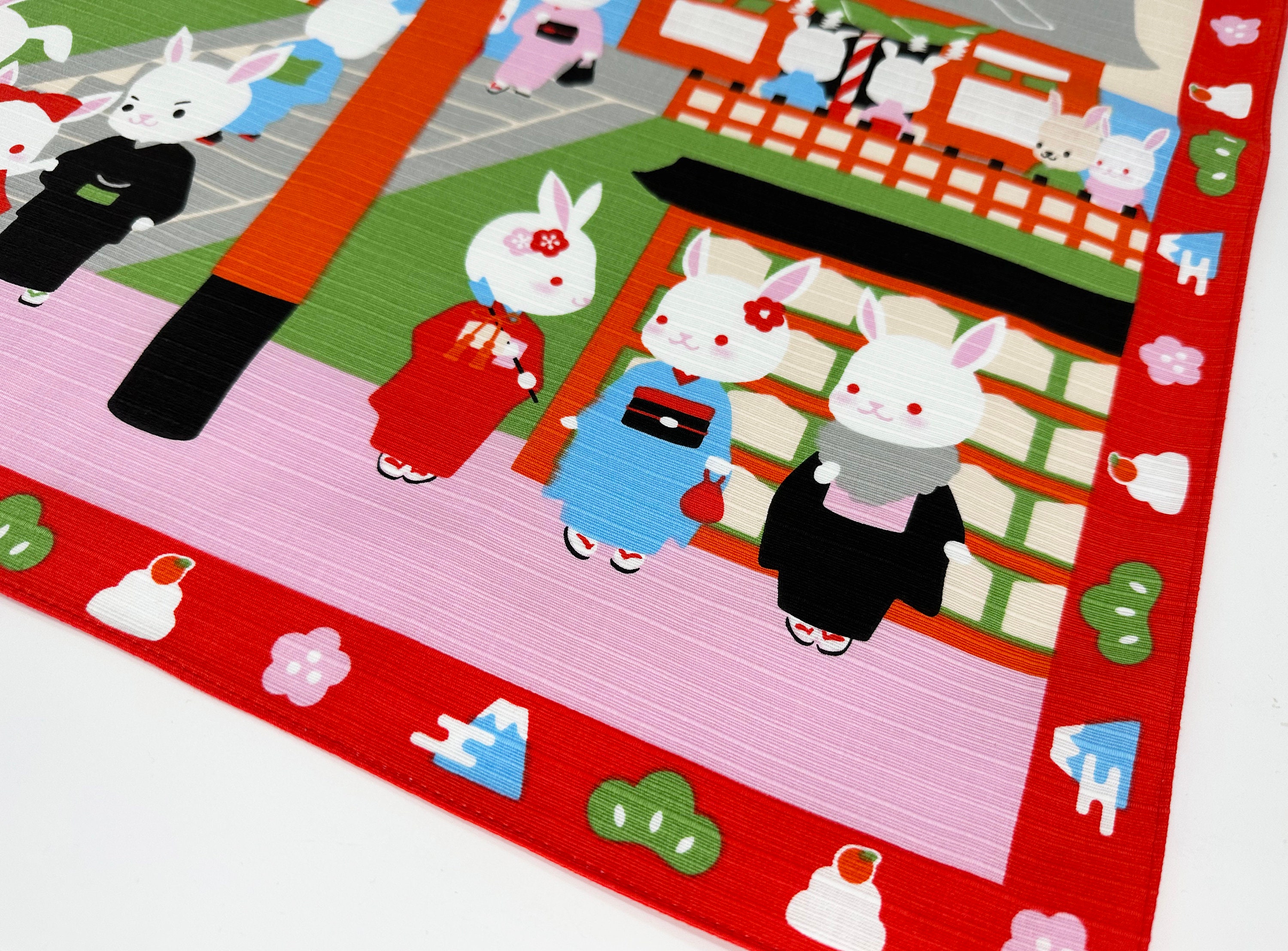 Japanese Shrine and Mt. Fuji With Rabbits for New Year - Etsy