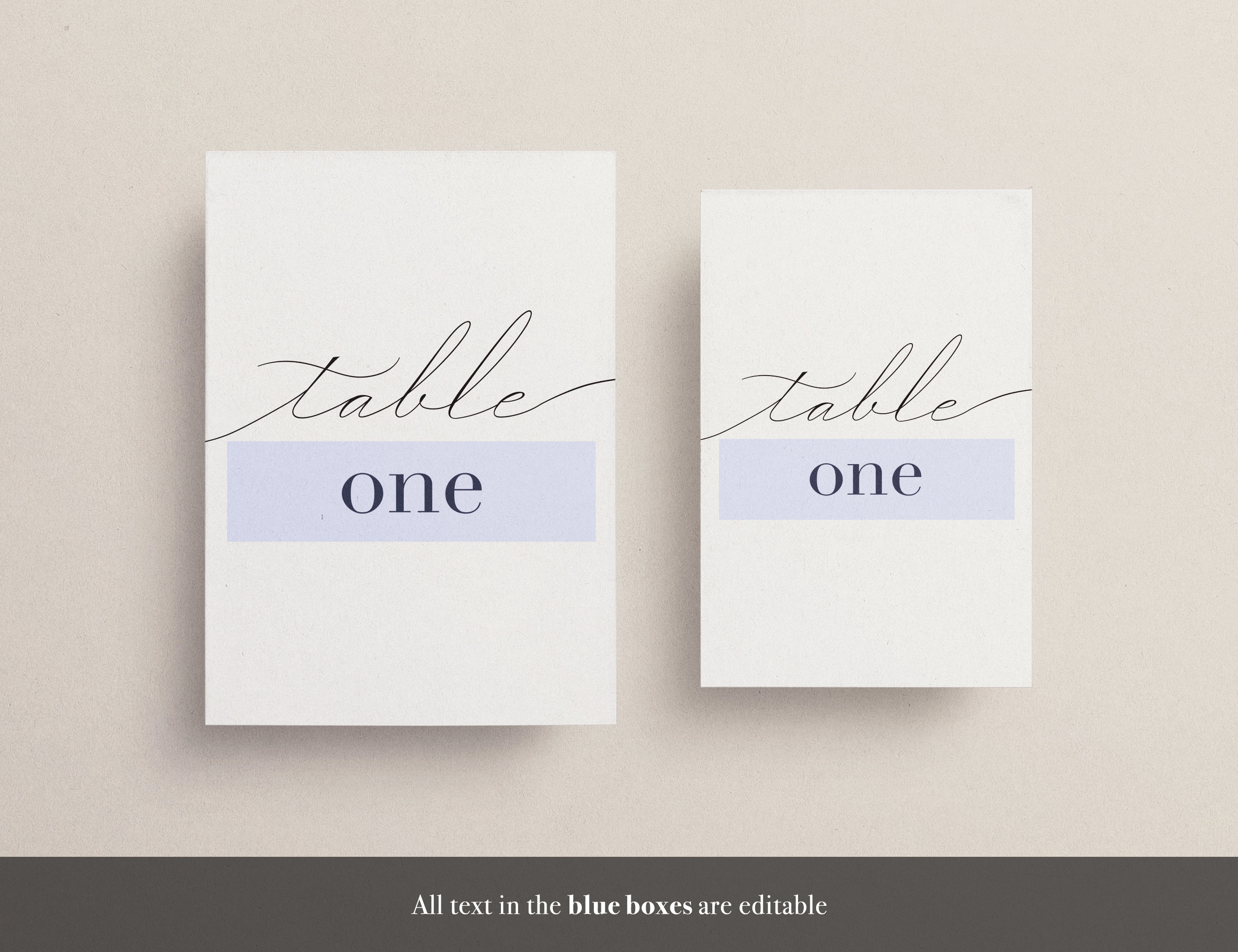 Classic Table Card Template | Calligraphy | Instant Download | Editable ...