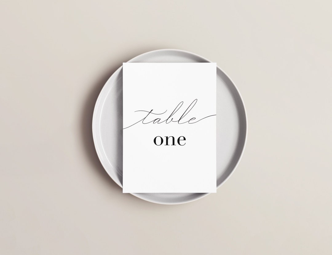 Classic Table Card Template | Calligraphy | Instant Download | Editable ...