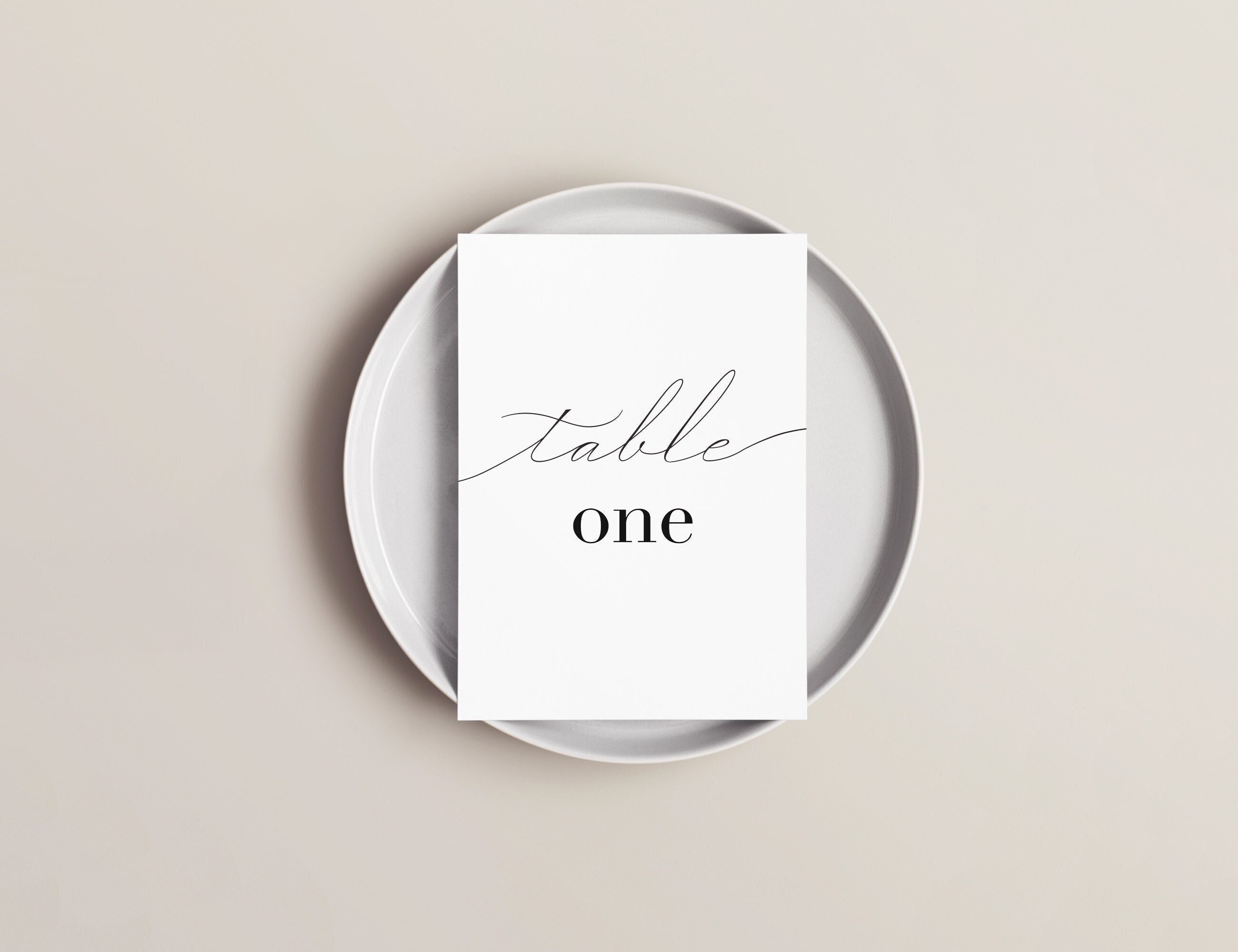 Classic Table Card Template | Calligraphy | Instant Download | Editable ...