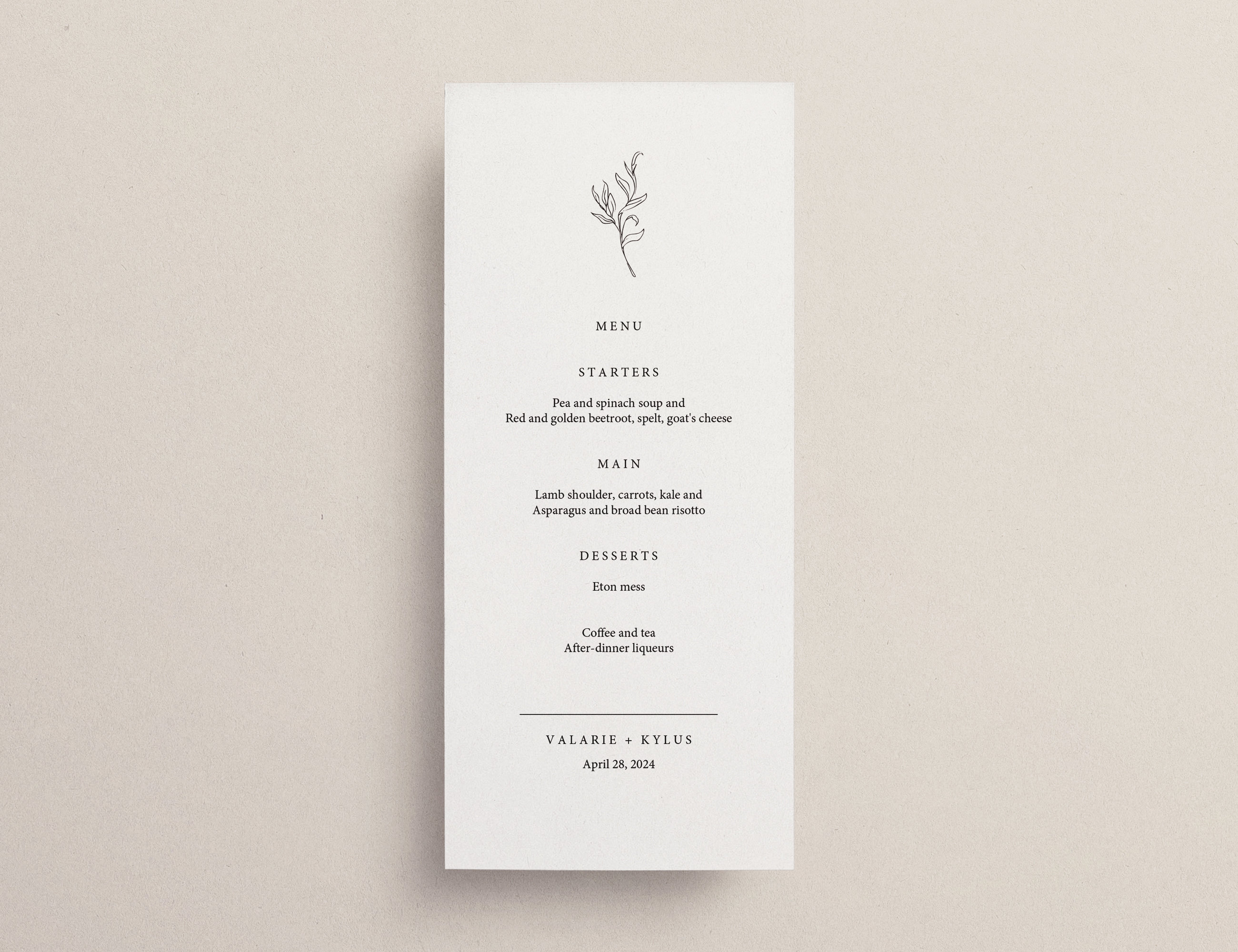 Classic Menu Template Elegant Leaf Wreath Instant Download Editable ...