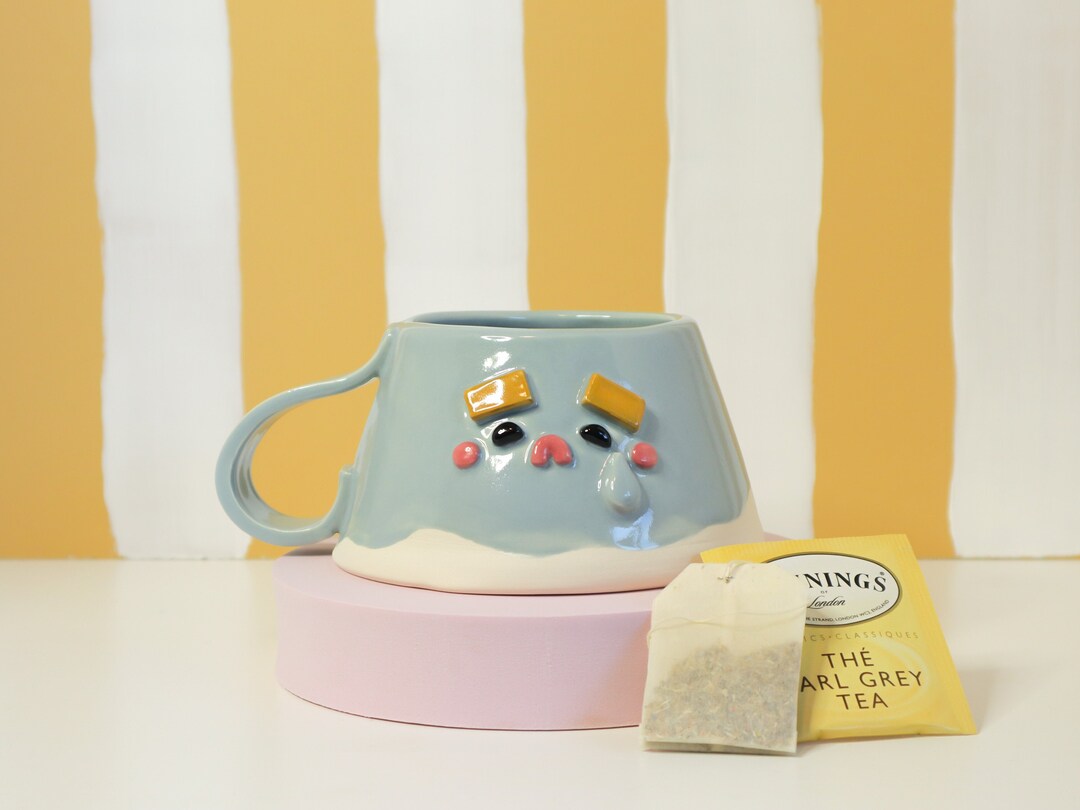 Lil' Mood Dood Mug | Sad Wedgewood Blue Coffee or Tea Cup, Pencil ...