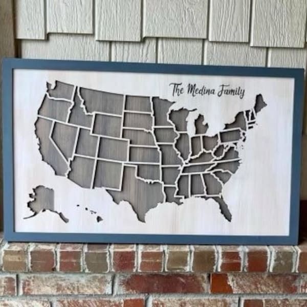 50 States Photo Map - Etsy