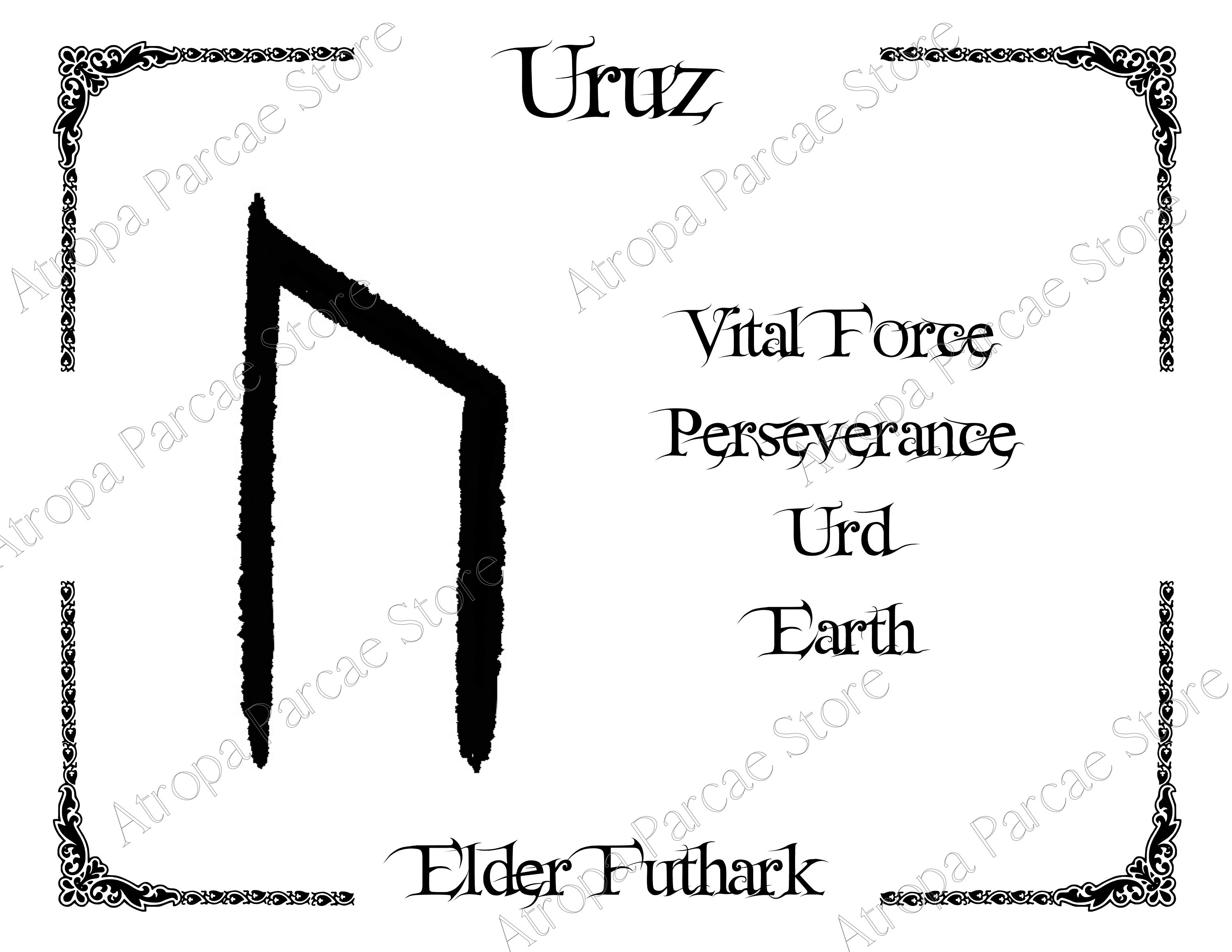 Uruz Elder Futhark Germanic Runes Print Norse Runic Alphabet - Etsy Canada