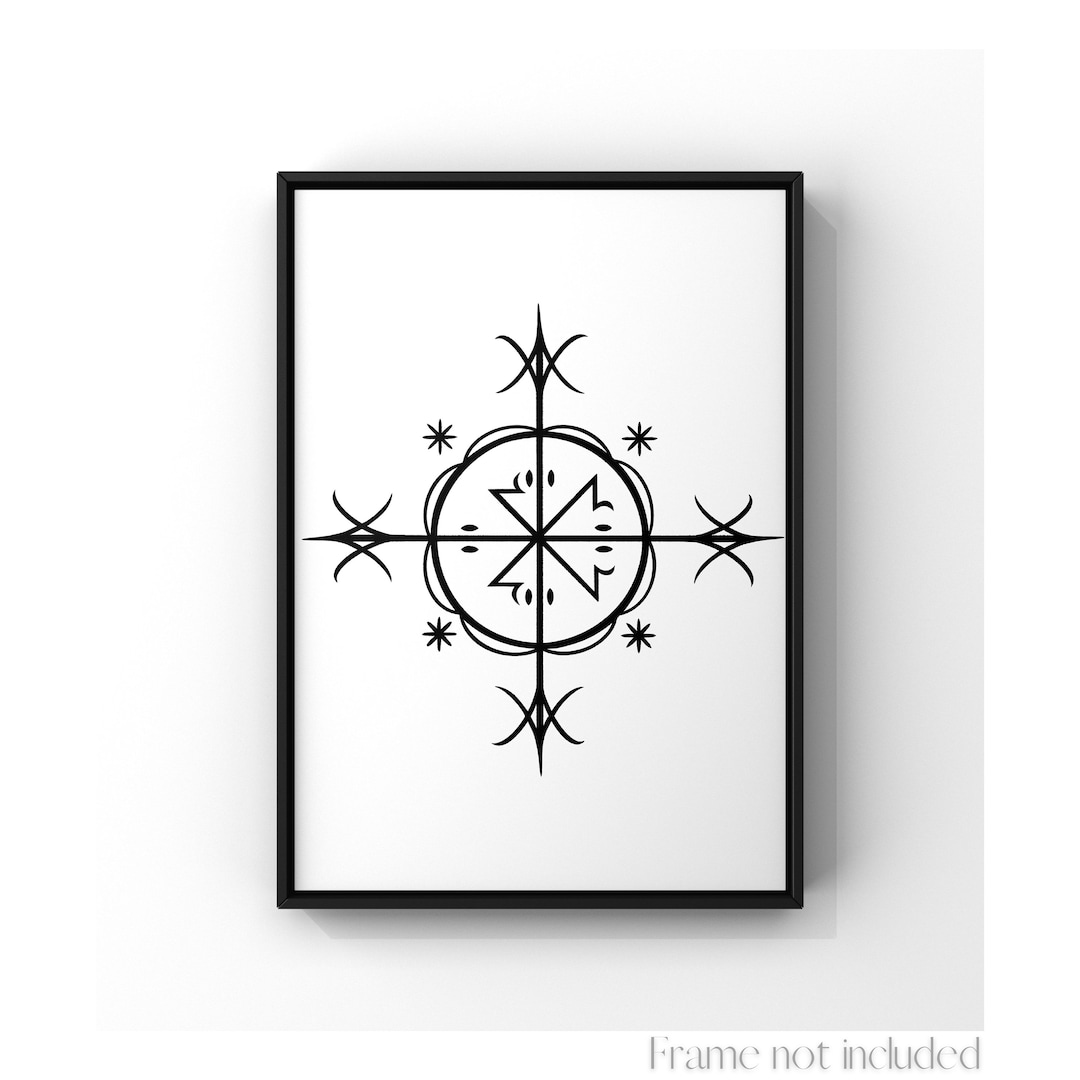 Veve Kalfu Voodoo Symbol Print Papa Legba Loa Sigil New Orleans Magic ...