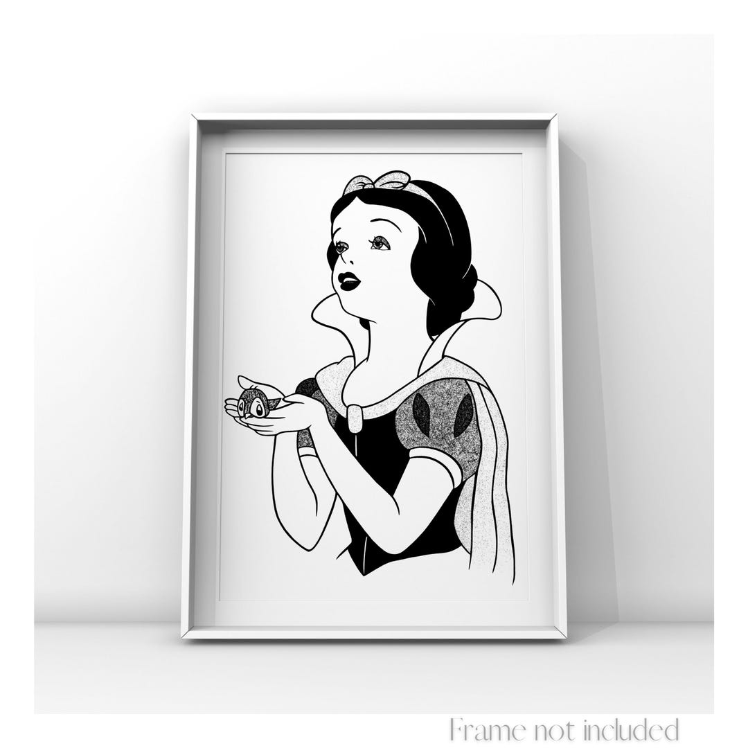 Snow White Print Walt Disney Illustration Princess Drawing Sneewittchen ...