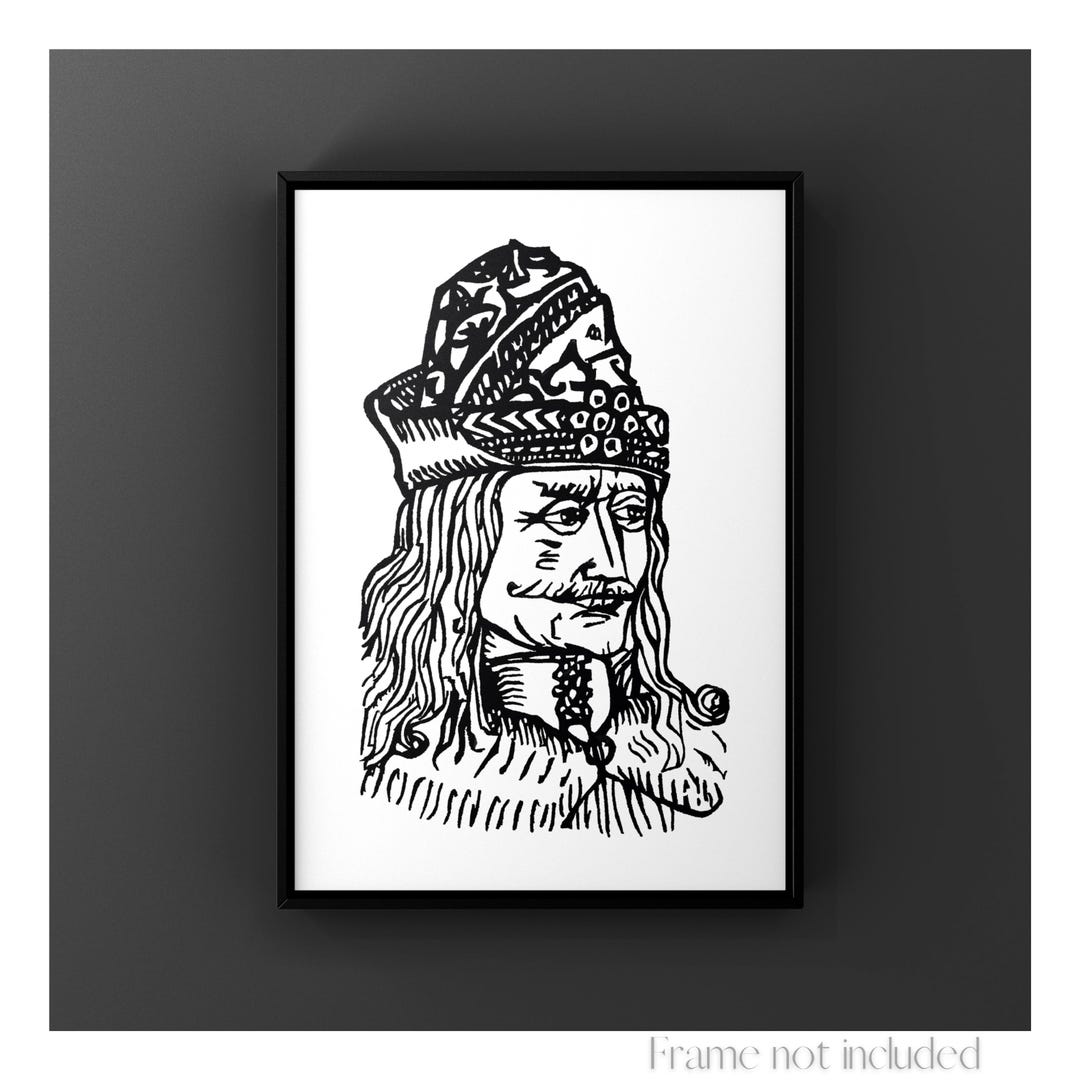 Digital Download Vlad Tepes Print Dracula Drawing Vampire Illustration ...
