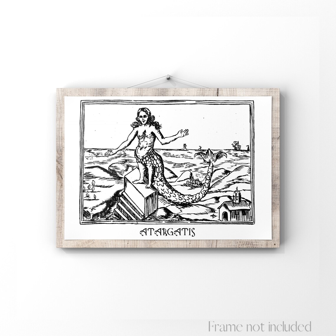 Atargatis Mermaid Derketo Siren Illustration Print Ocean - Etsy Canada