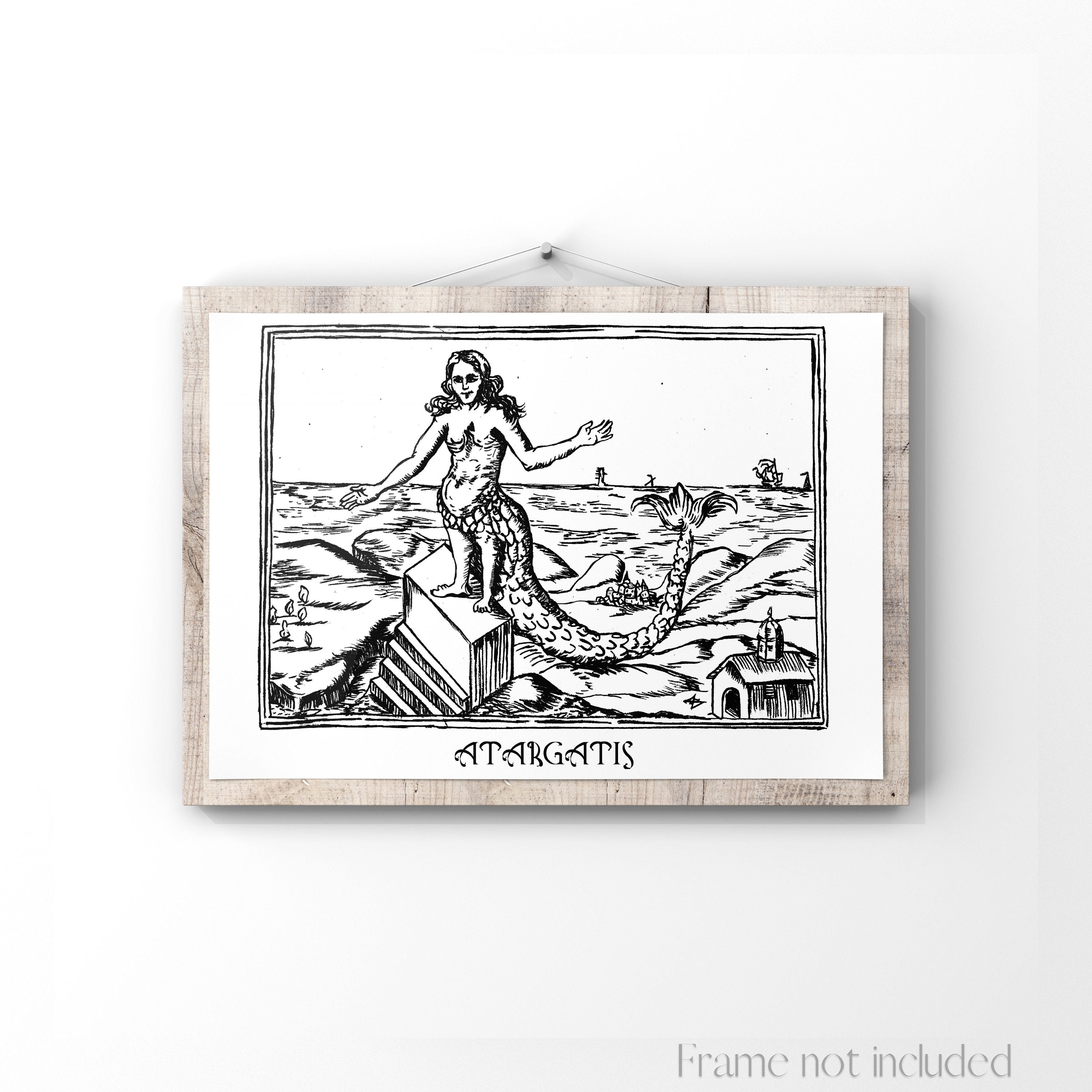 Atargatis Mermaid Derketo Siren Illustration Print Ocean - Etsy Canada