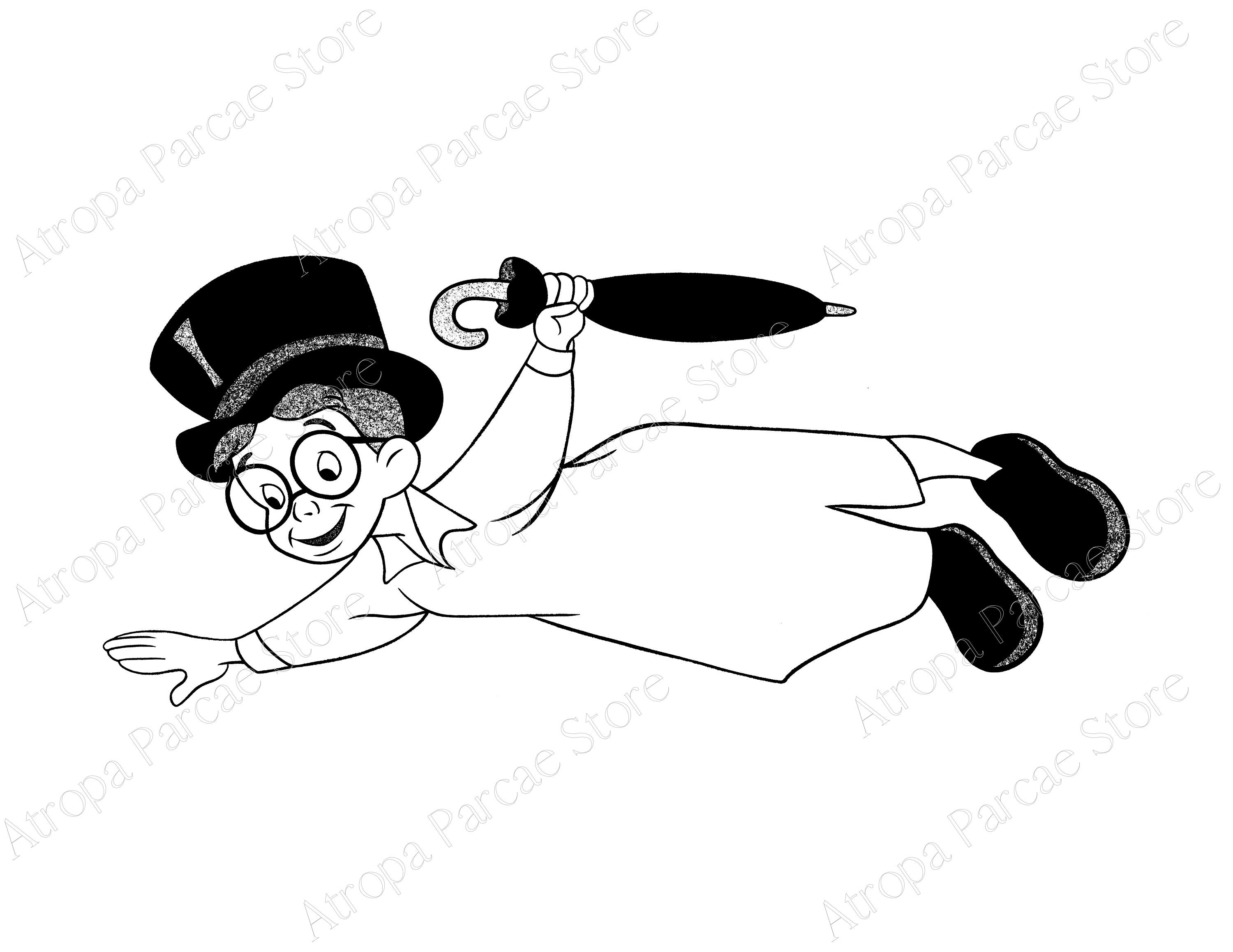 John Darling Print Peter Pan Walt Disney Illustration You Can Fly ...