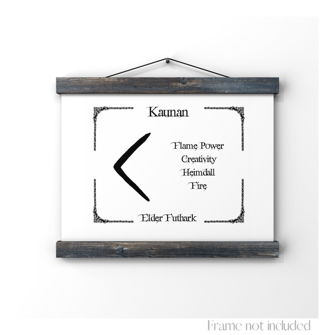 Kaunan Elder Futhark Germanic Runes Print Norse Runic Alphabet Odin ...