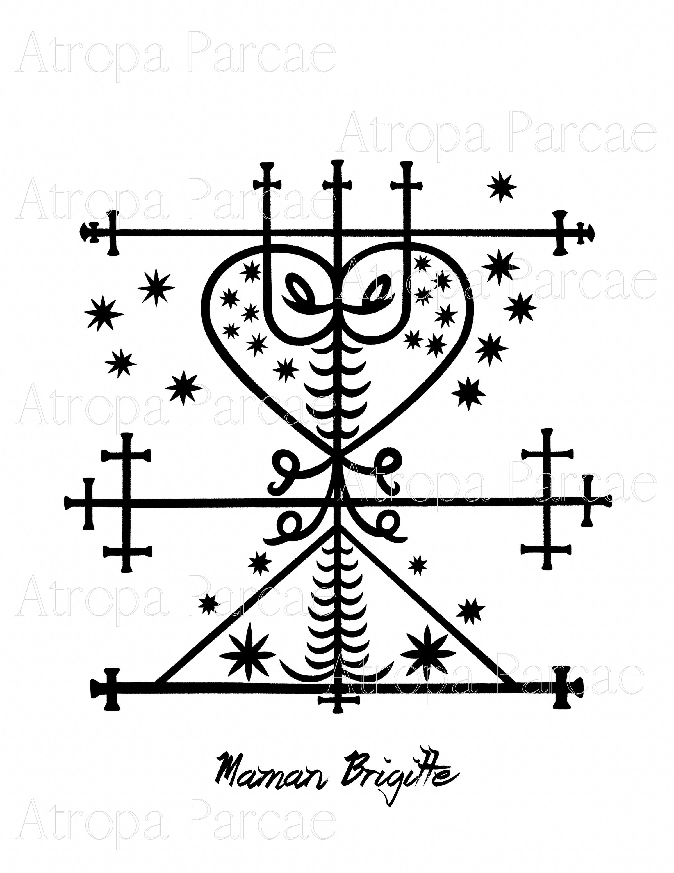 Veve Maman Brigitte Voodoo Symbol Print Loa Lwa of Life Sigil | Etsy UK