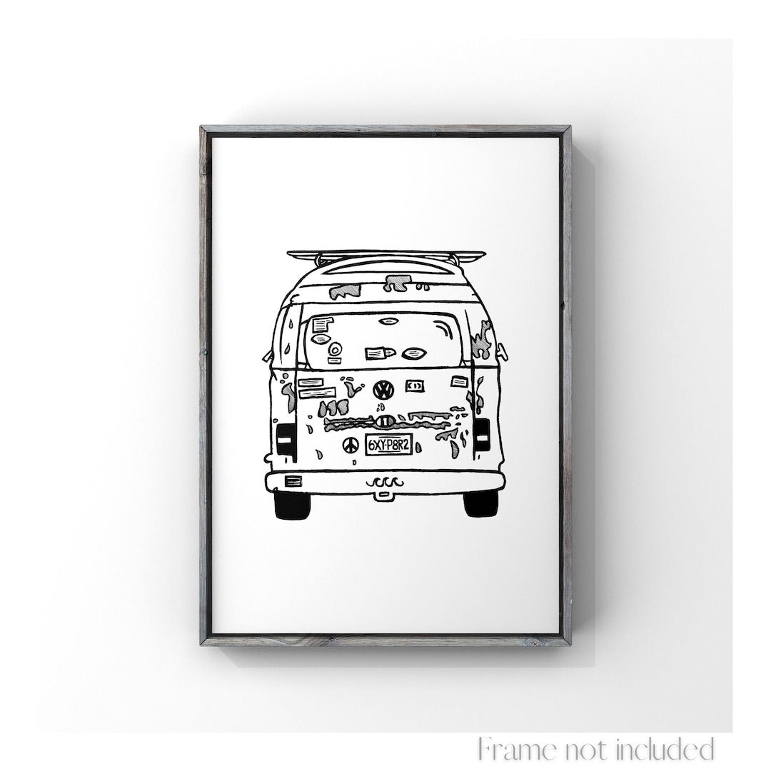 The Twinkie Westfalia Print Volkswagen OBX Illustration Outer Banks ...