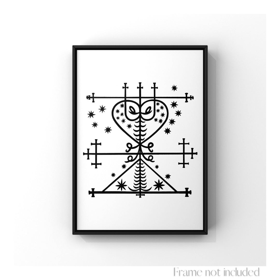 Veve Maman Brigitte Voodoo Symbol Print Loa Lwa of Life Sigil New ...