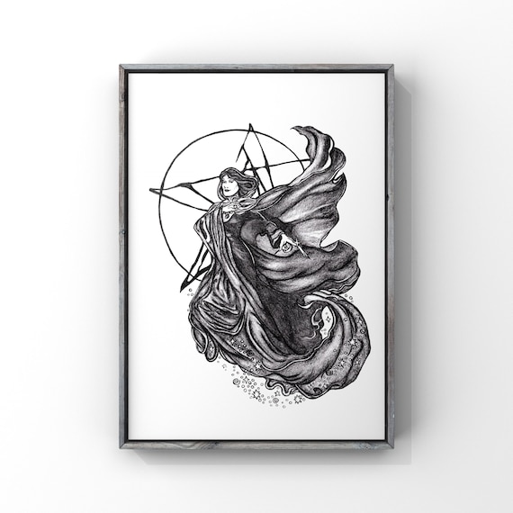 Miss Eva Ernst Grand High Witch Illustration Print Angelica - Etsy