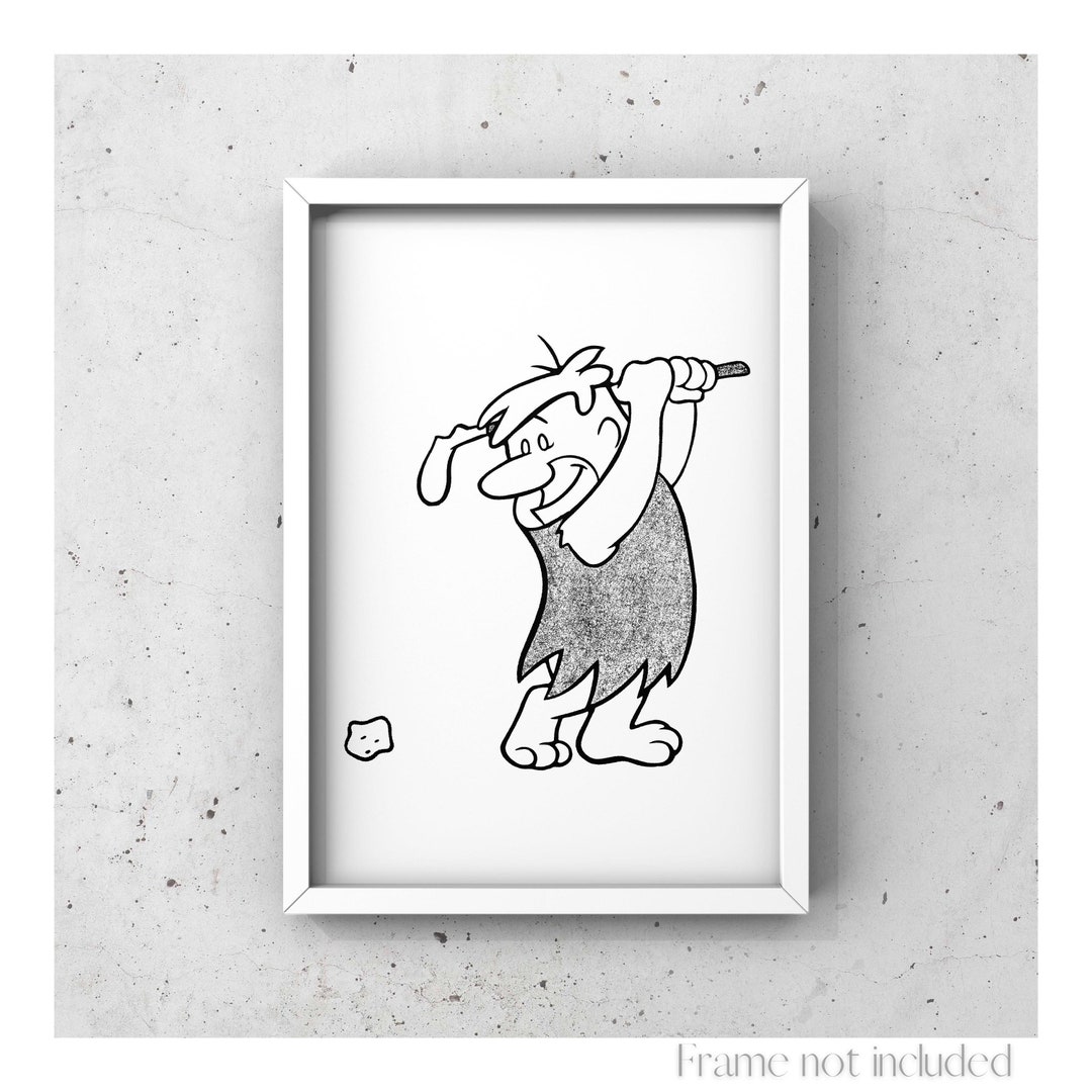 Barney Rubble Print the Flintstones Illustration Anime Yabba-dabba-doo ...