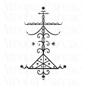 Veve Ogou Feray Voodoo Symbol Print Orisha Loa Sigil New Orleans Magic ...