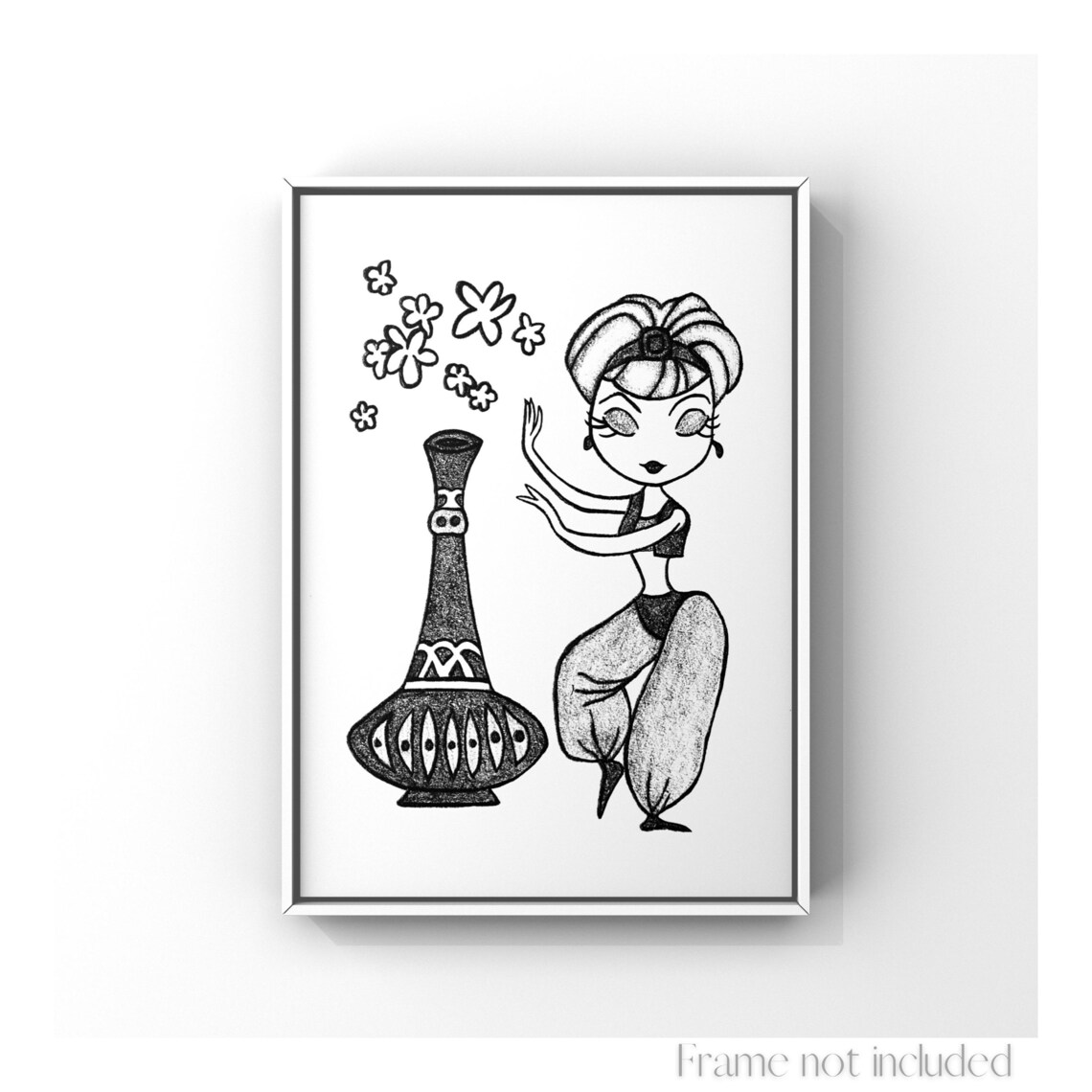 I Dream of Jeannie Barbara Eden Illustration Print Baladi - Etsy
