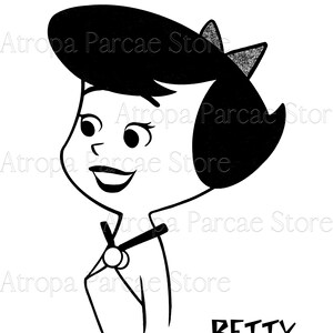 Betty Rubble Print the Flintstones Illustration Anime Yabba-dabba-doo ...